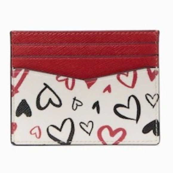 kate spade | Bags | Kate Spade Gift Boxed Red And Black Hearts Scribble ...